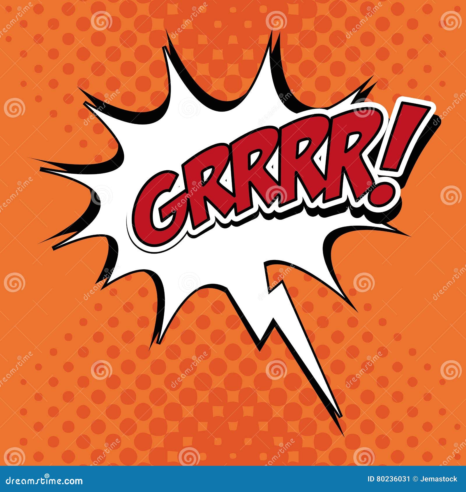 Bubble Pop Art of Grrrr Design Stock Vector - Illustration of boom ...