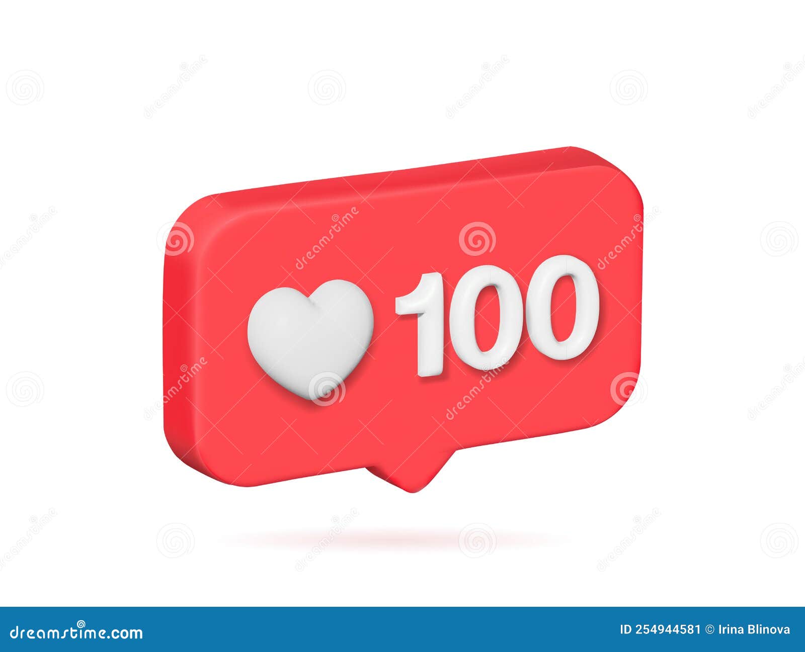 Bubble Red of 100 Like and 100 Heart Icon Stock Vector - Illustration ...