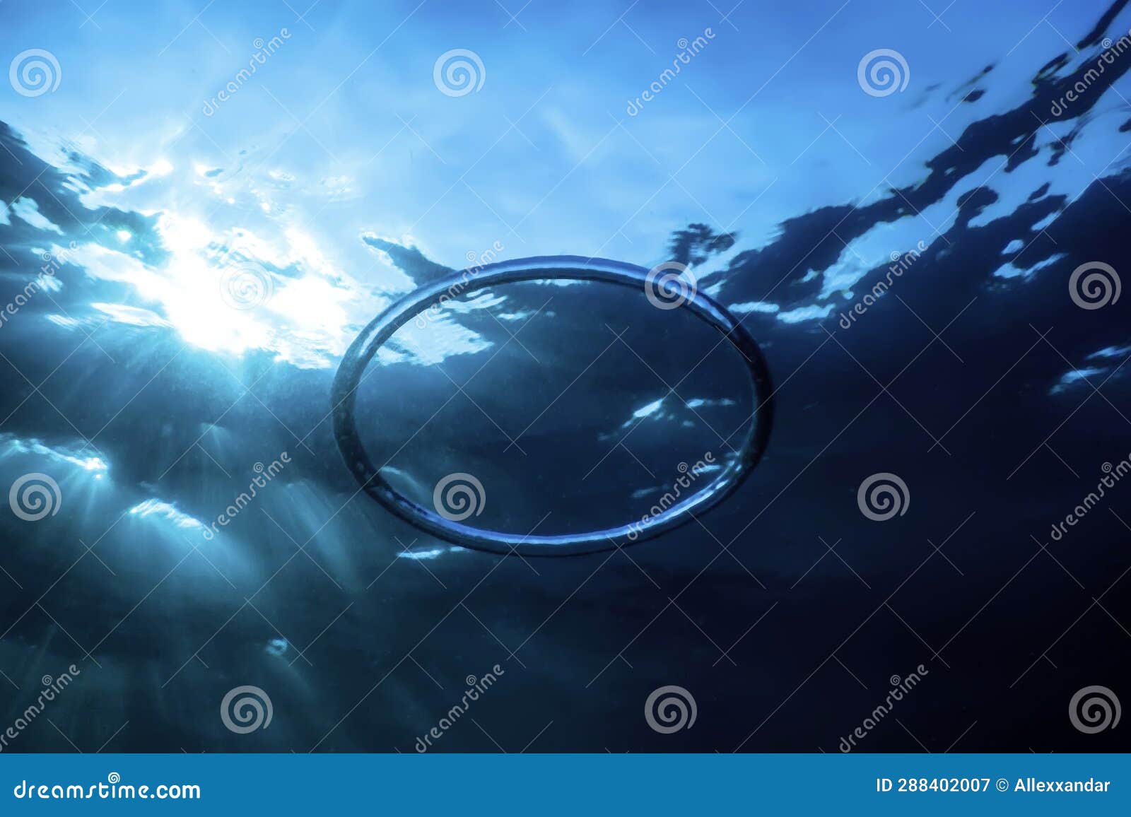Bubble Ring Underwater Ascends Stock Image - Image of ring, depth ...