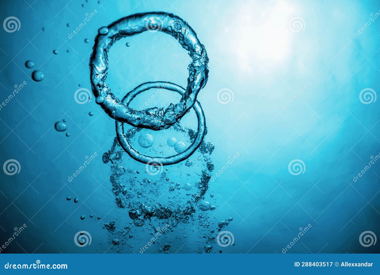 Bubble Ring Underwater Ascends Stock Image - Image of bright, dive ...
