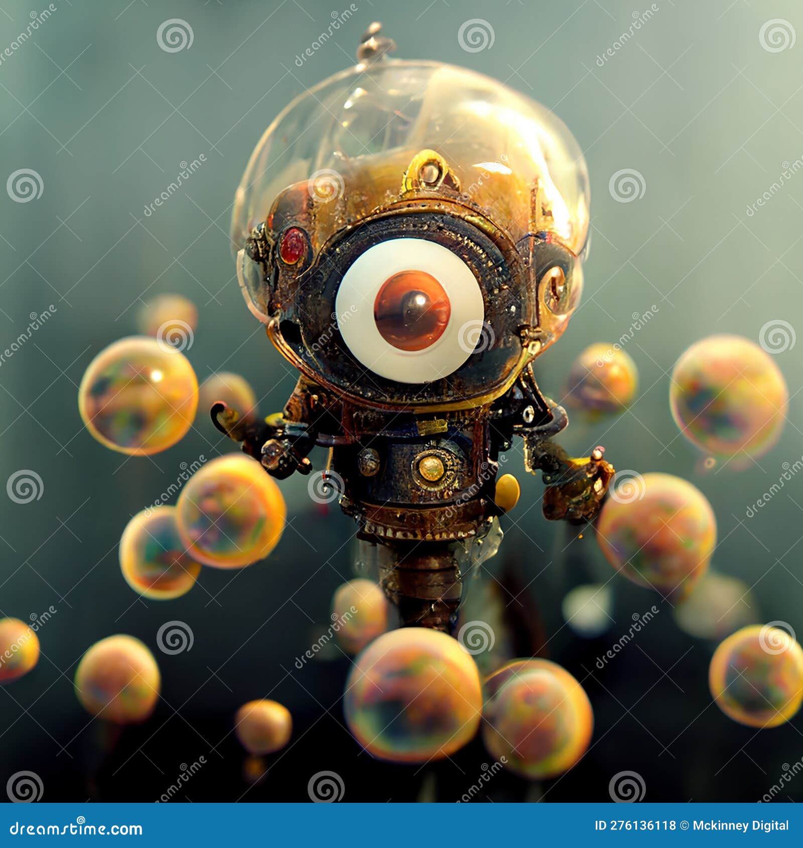 Bubble Scuba Diver Creature Underwater. Created Using Ai Generative ...