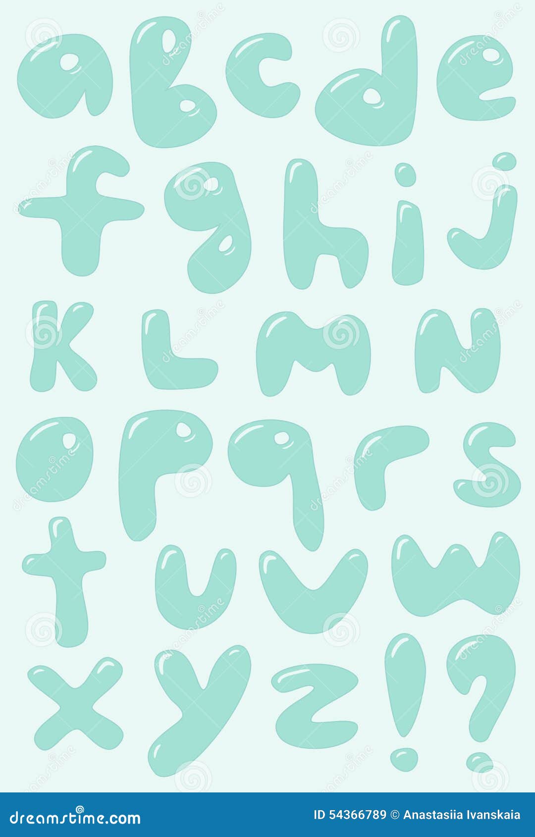 Bubble Shaped Lowercase Alphabet Set Stock Vector - Illustration of ...