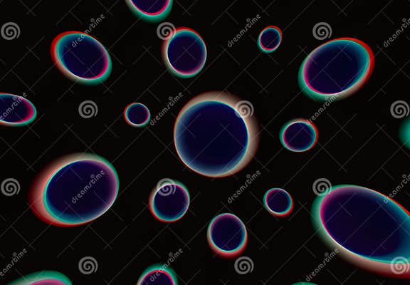 Bubble Shaped Objects with Chromatic Aberration Texture Background ...