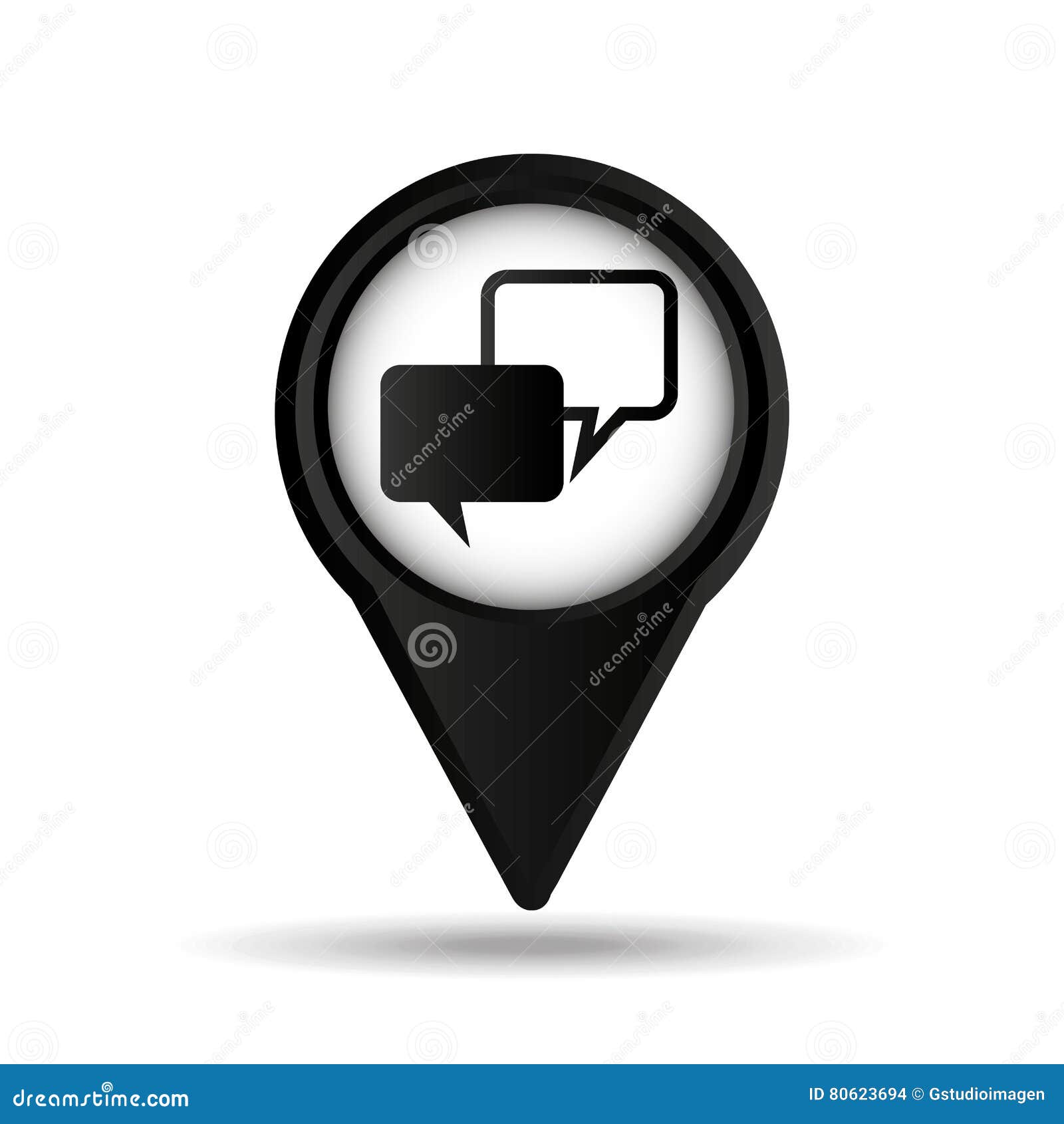 Bubble Speak Map Pointer Icon Stock Vector - Illustration of empty ...