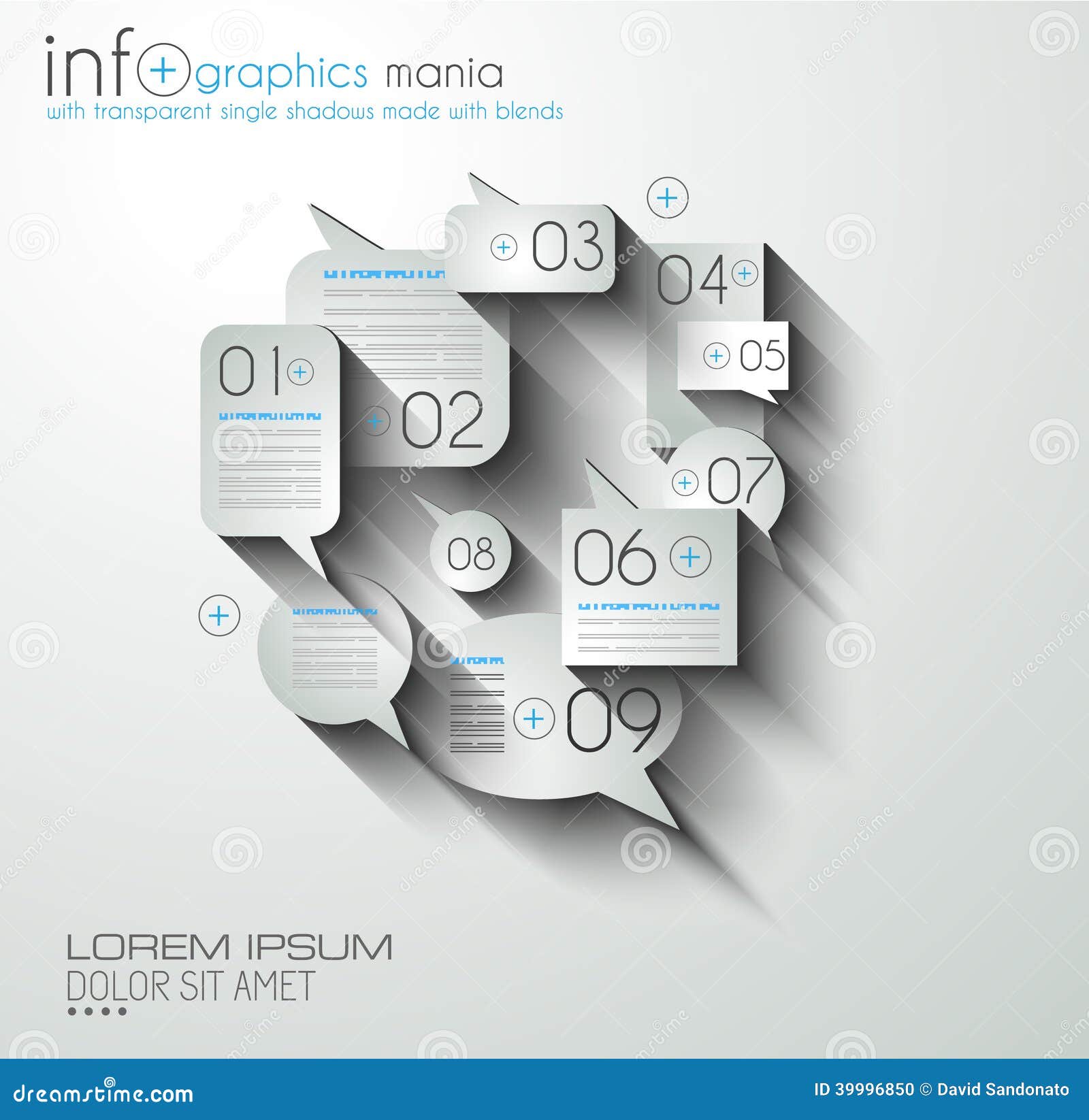 Bubble Speech Infographic Template with Transparent Shadows. Stock ...