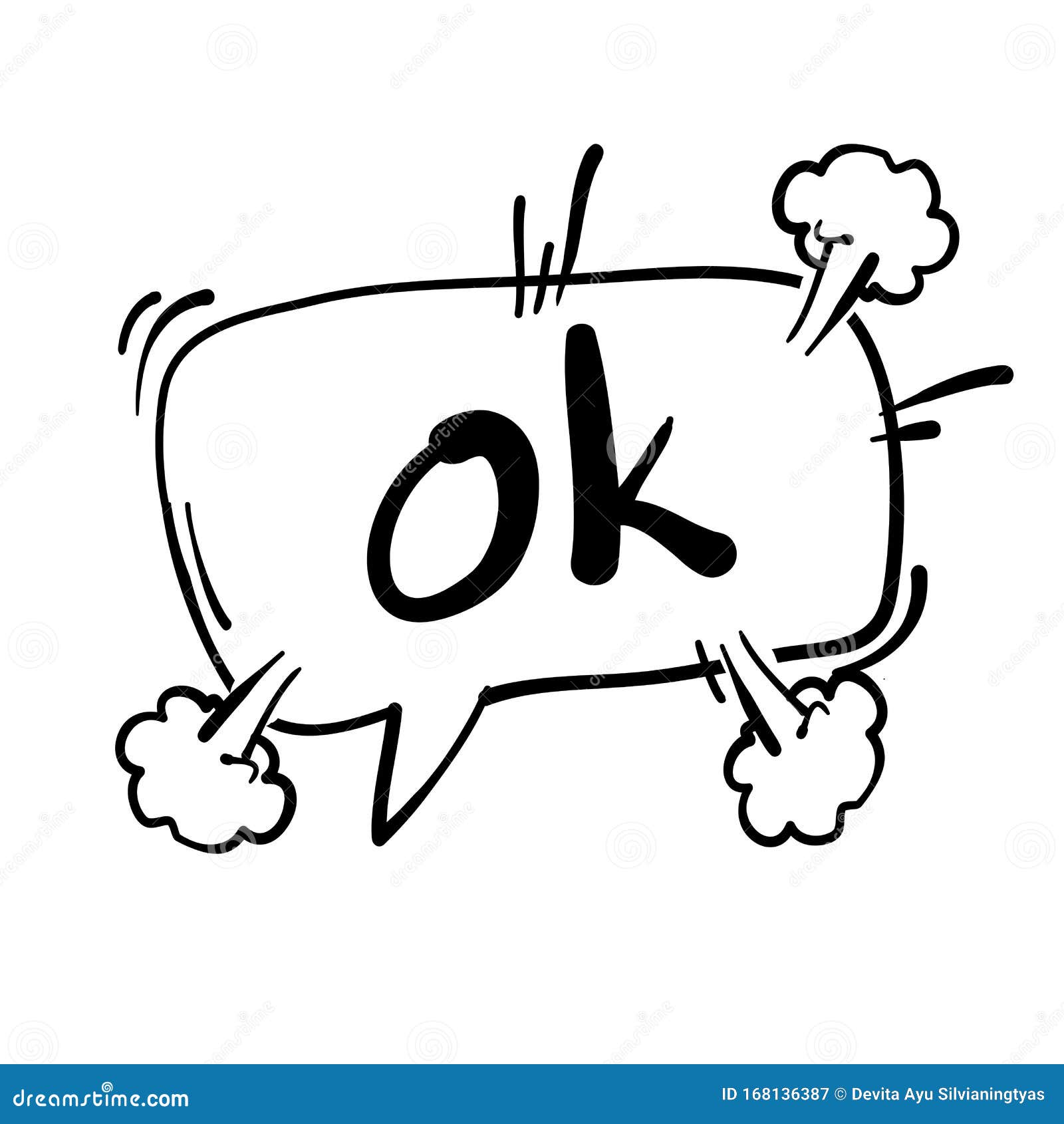 Bubble Speech with Ok Text Hand Drawn Doodle Style Stock Vector ...