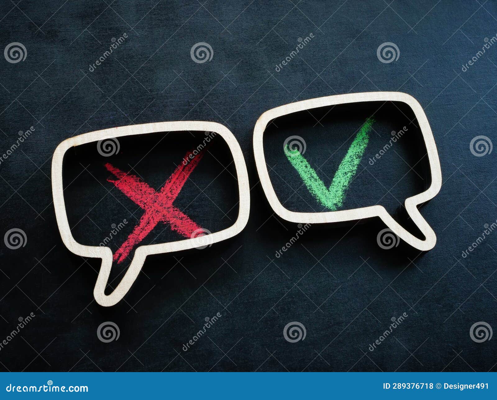 Wooden Bubble Speech and Signs Yes and No. Stock Photo - Image of ...