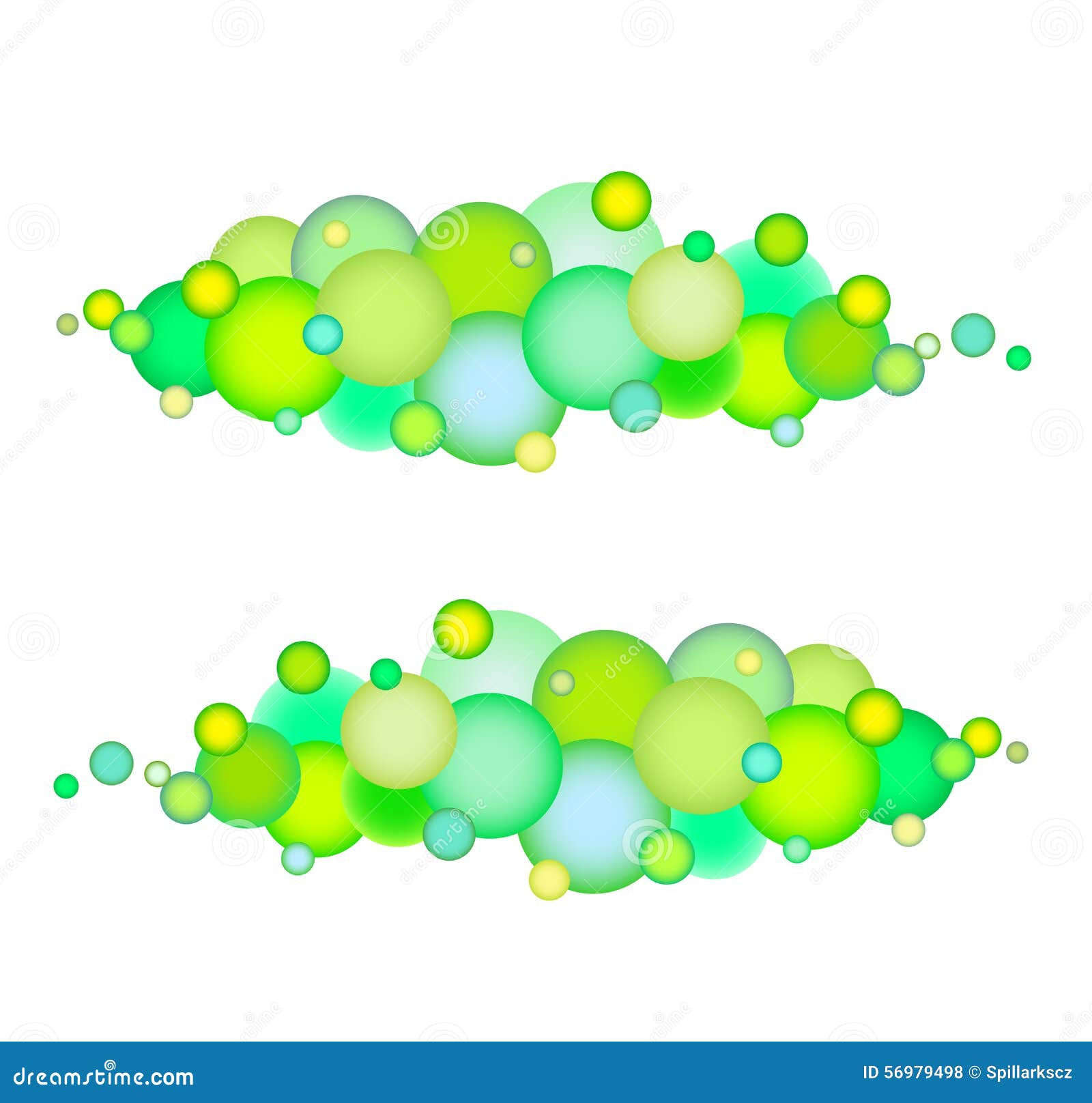 Bubble String Pattern in Multiple Green Yellow Over White Stock Vector ...