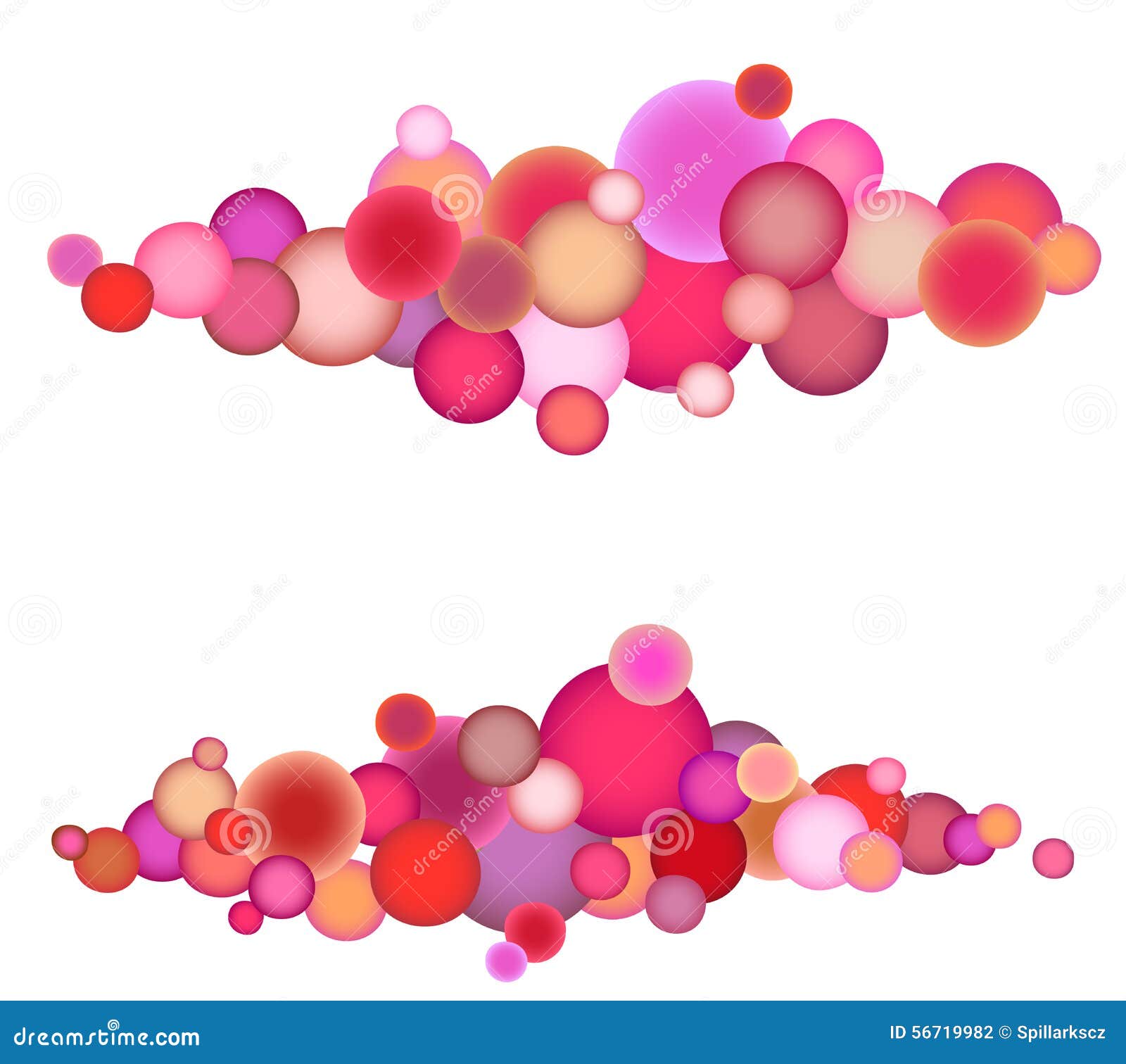 Bubble String Pattern in Multiple Pink Orange Over White Stock Vector ...