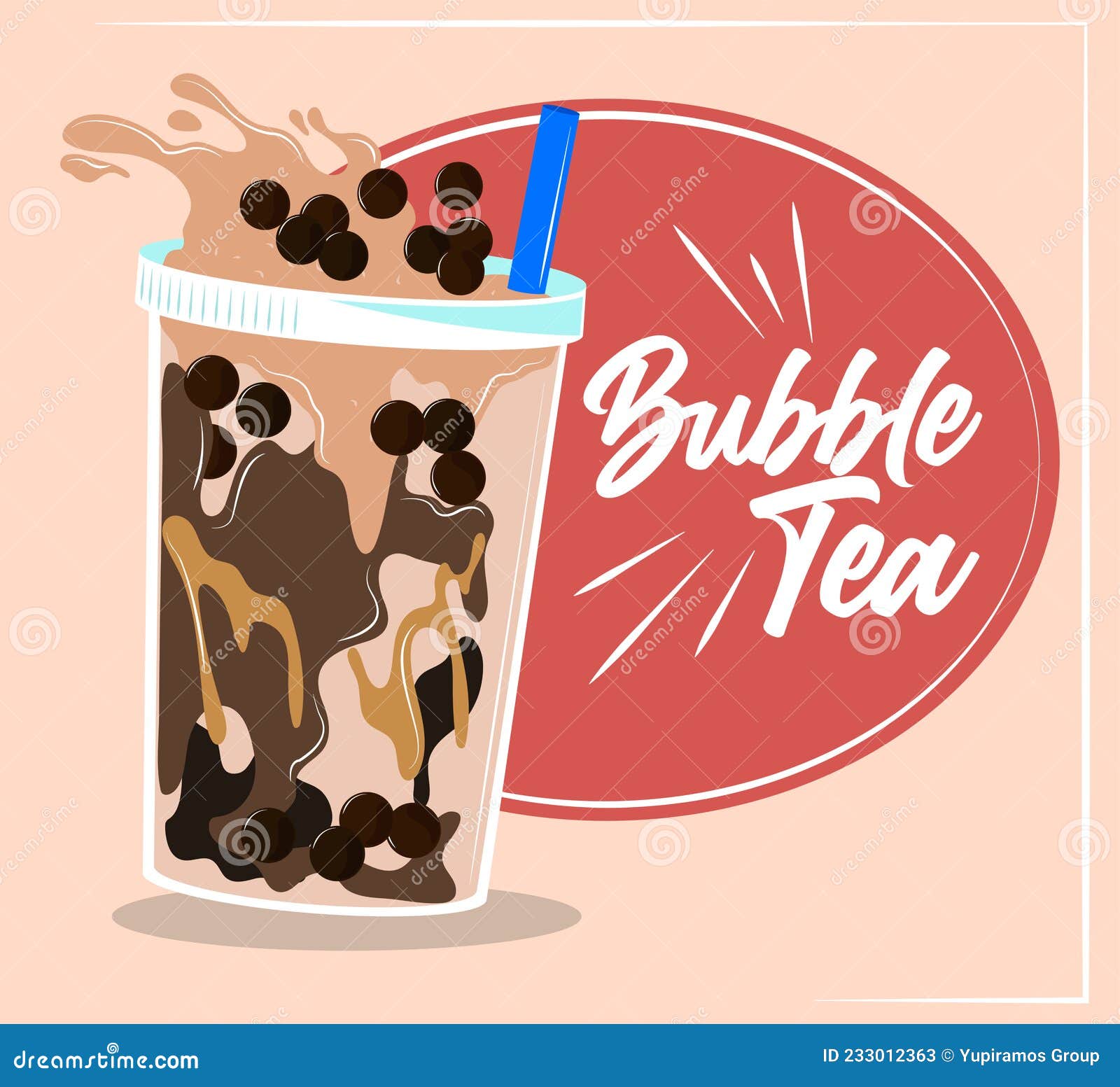Bubble tea advertising stock vector. Illustration of vector - 233012363