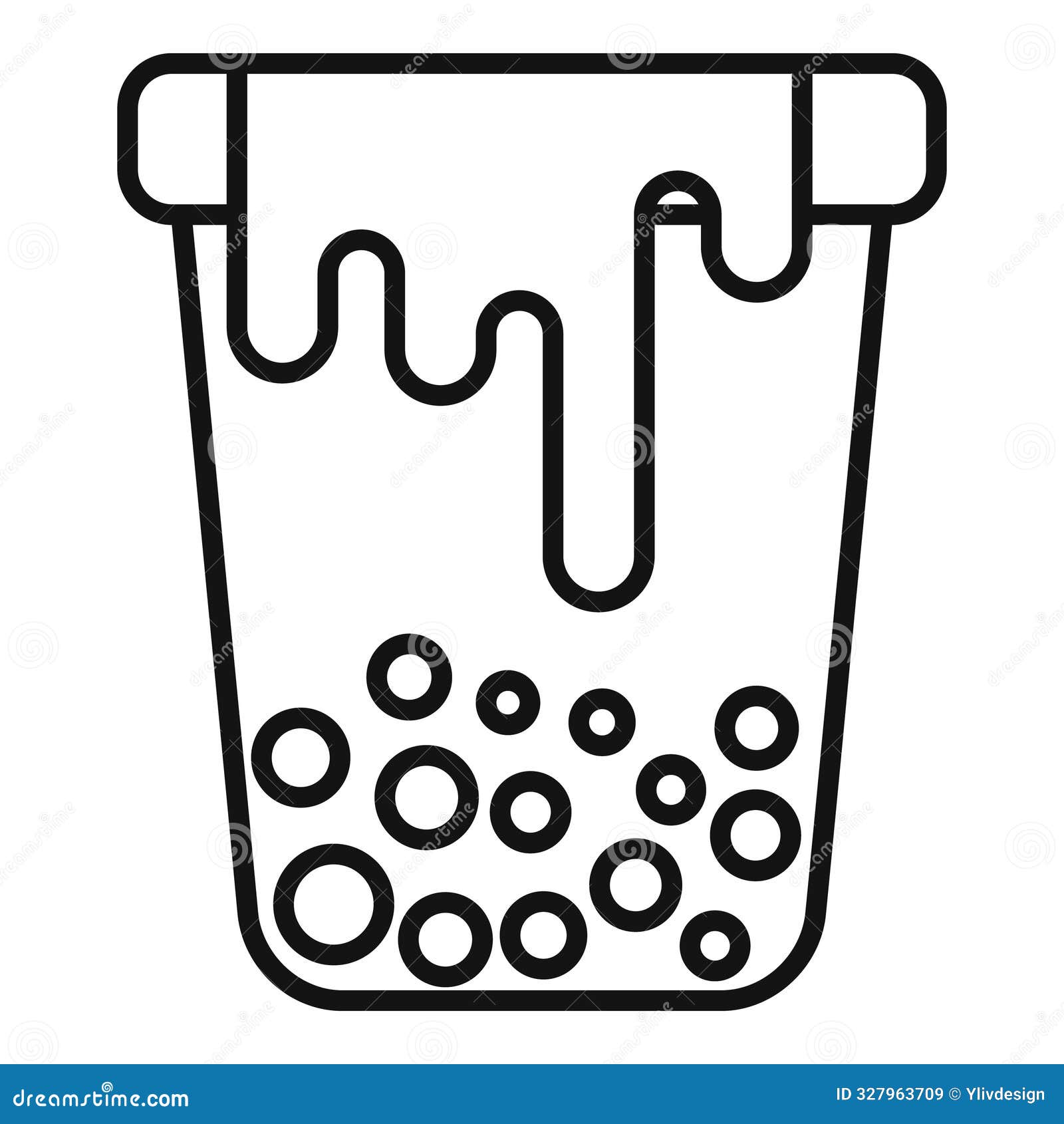 Tapioca Pearls. Seamless Pattern. Coloring Page Vector Illustration ...