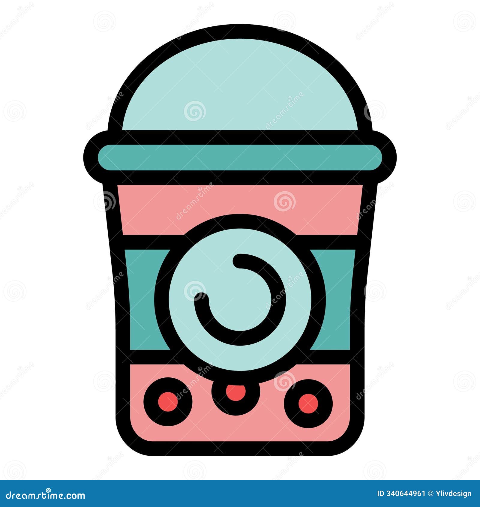 Bubble Tea Cup with Tapioca Pearls and Whipped Cream Icon Stock ...
