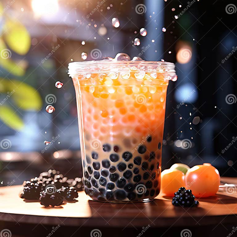 Bubble Tea a Fun and Unique Option Bubble Tea Flowing from Th Stock ...