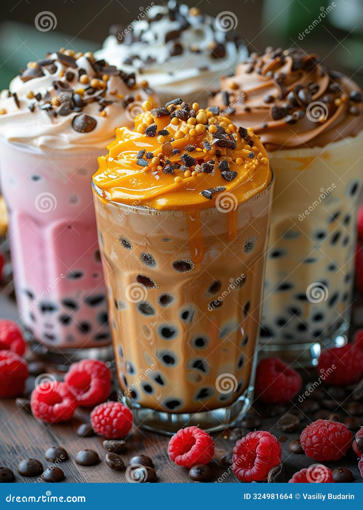 Bubble Tea. Glass of Bubble Tea. Yellow Bubble Tea Stock Photo - Image ...