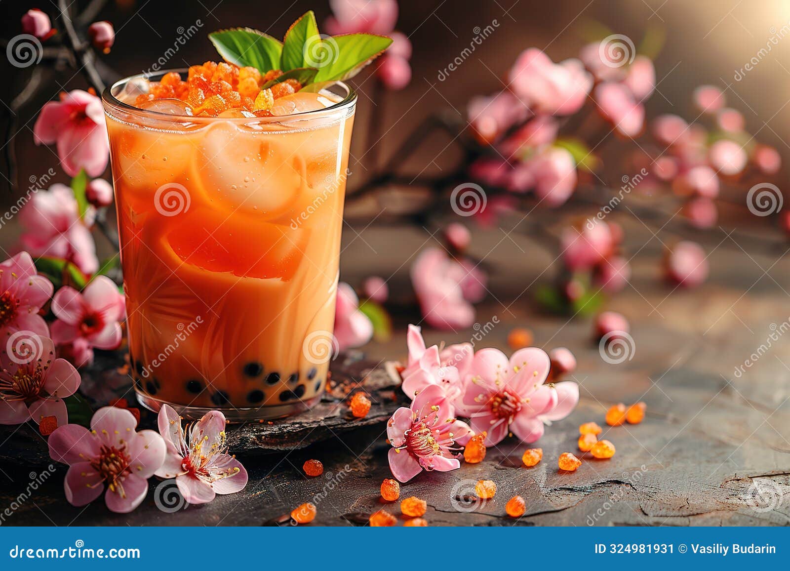 Bubble Tea. Glass of Bubble Tea. Yellow Bubble Tea Stock Image - Image ...