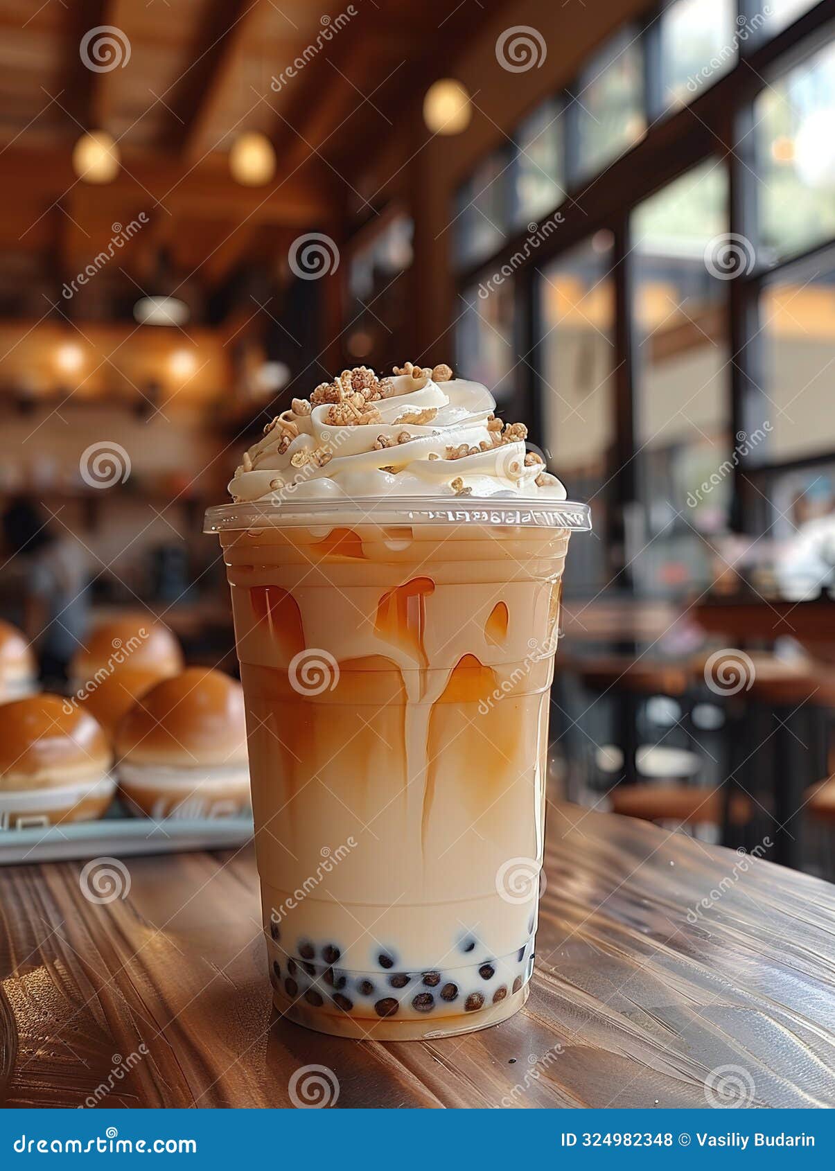 Bubble Tea. Glass of Bubble Tea. Yellow Bubble Tea Stock Photo - Image ...