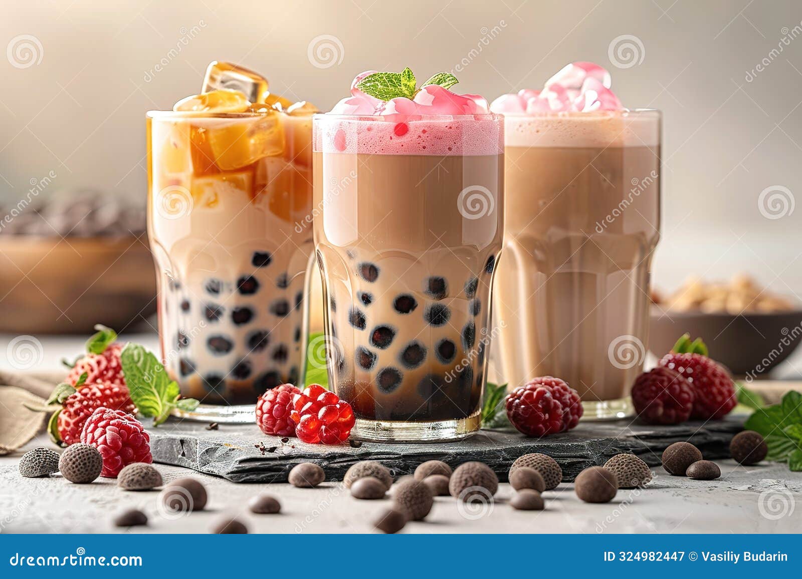 Bubble Tea. Glass of Bubble Tea. Yellow Bubble Tea Stock Image - Image ...
