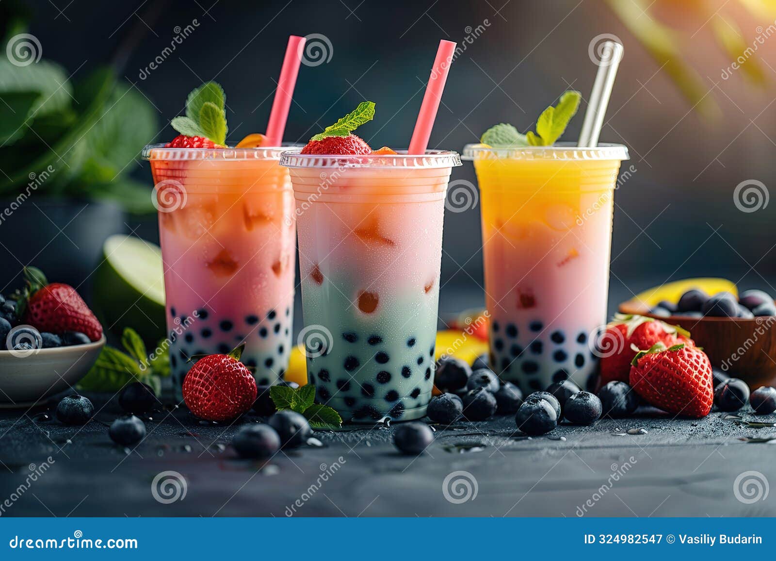 Bubble Tea. Glass of Bubble Tea. Yellow Bubble Tea Stock Image - Image ...