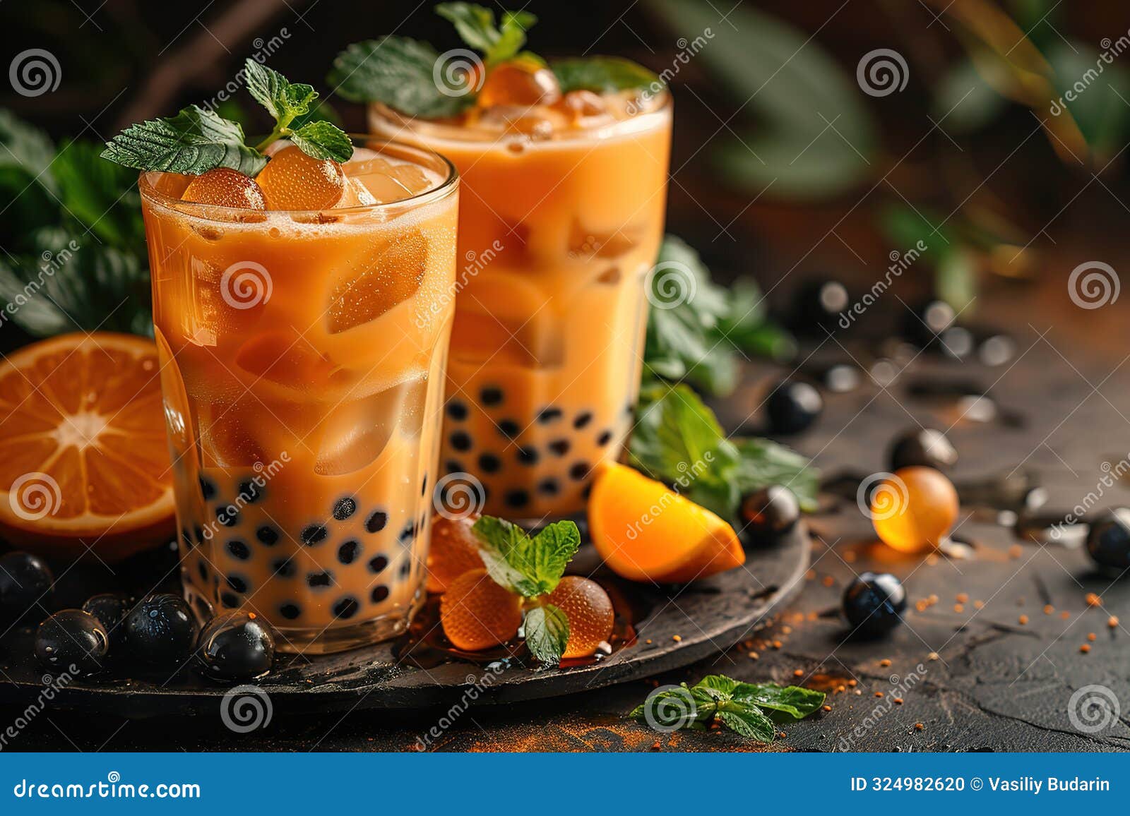 Bubble Tea. Glass of Bubble Tea. Yellow Bubble Tea Stock Photo - Image ...