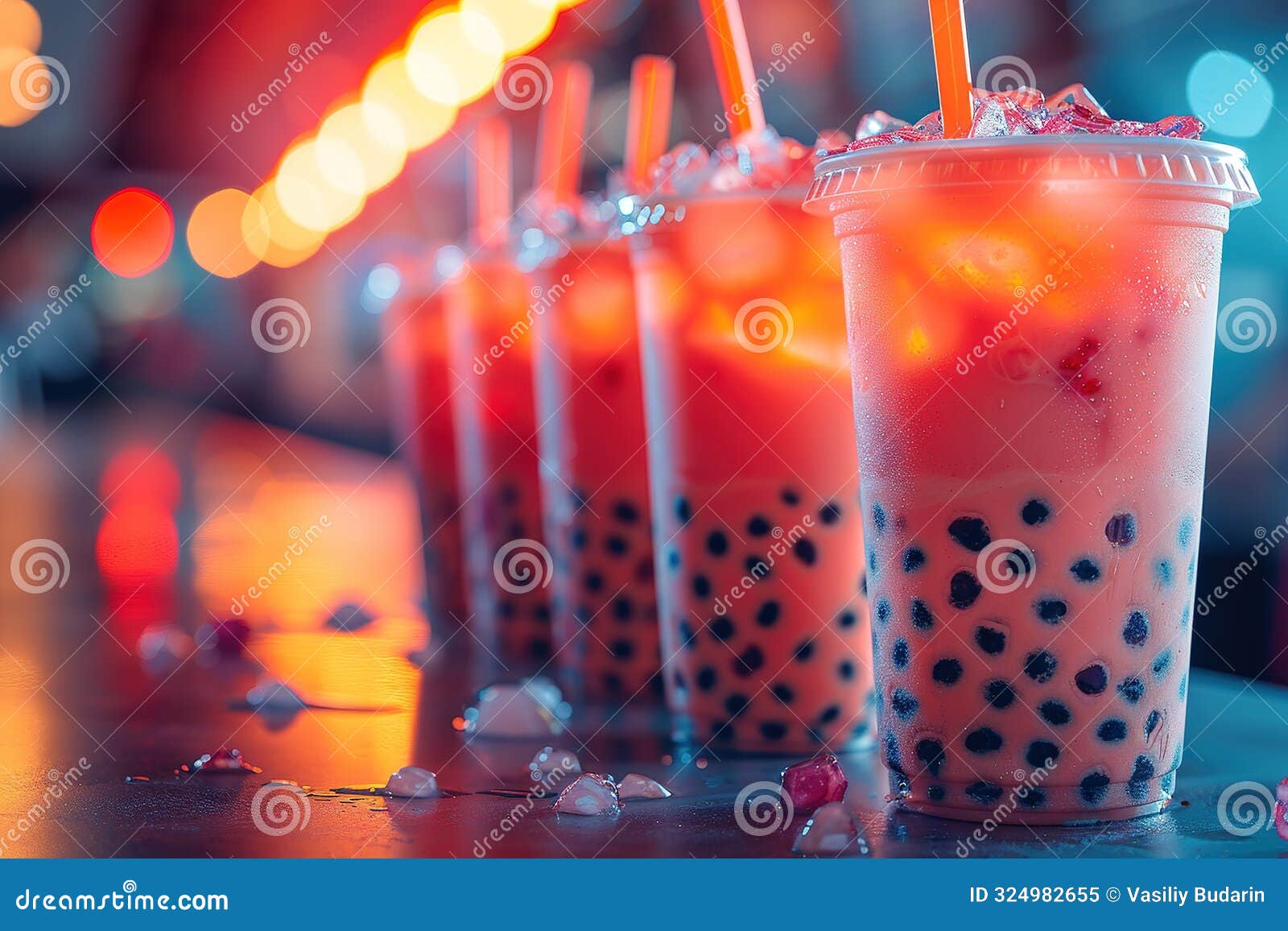 Bubble Tea. Glass of Bubble Tea. Yellow Bubble Tea Stock Image - Image ...