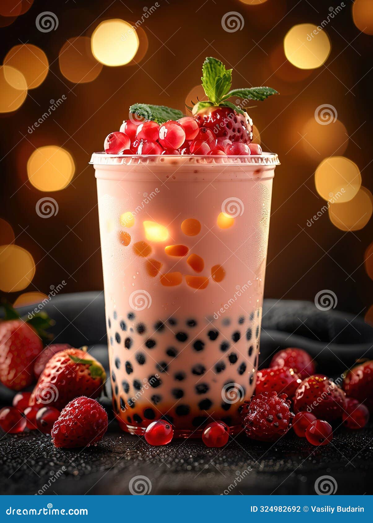 Bubble Tea. Glass of Bubble Tea. Yellow Bubble Tea Stock Photo - Image ...