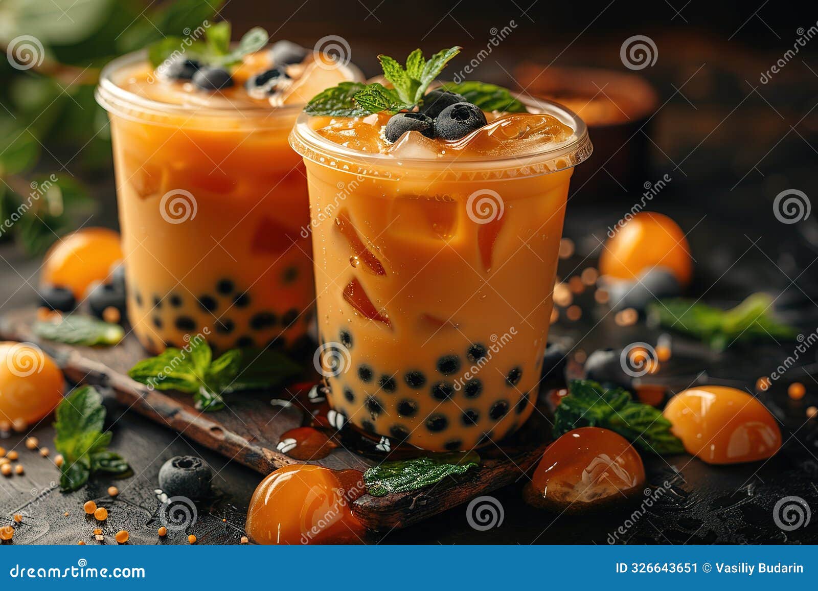 Bubble Tea. Glass of Bubble Tea. Yellow Bubble Tea Stock Image - Image ...