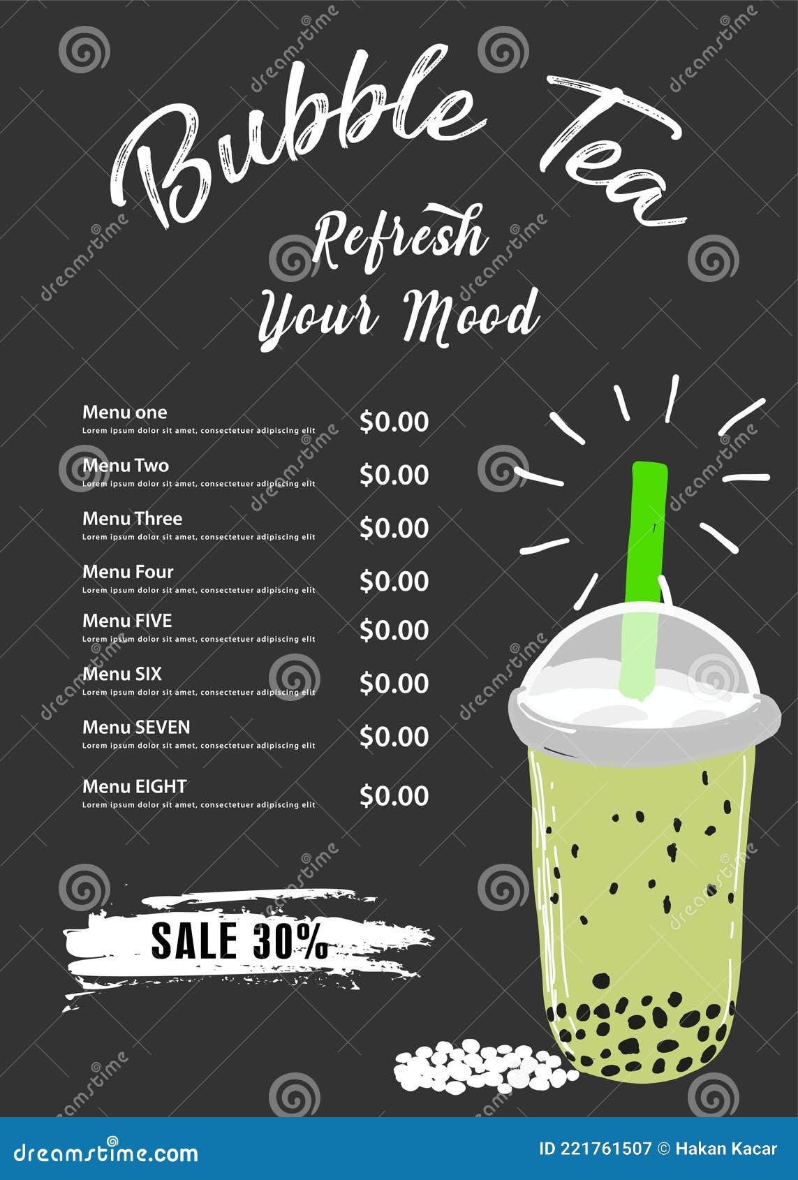Bubble Tea Menu Design
