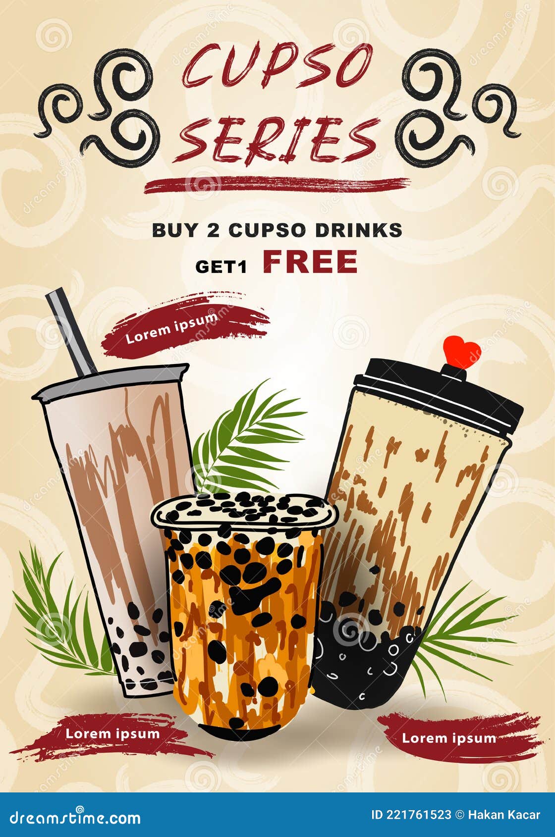 Bubble Tea Poster. Restaurant Cafe Menu, Template Design Stock Vector ...