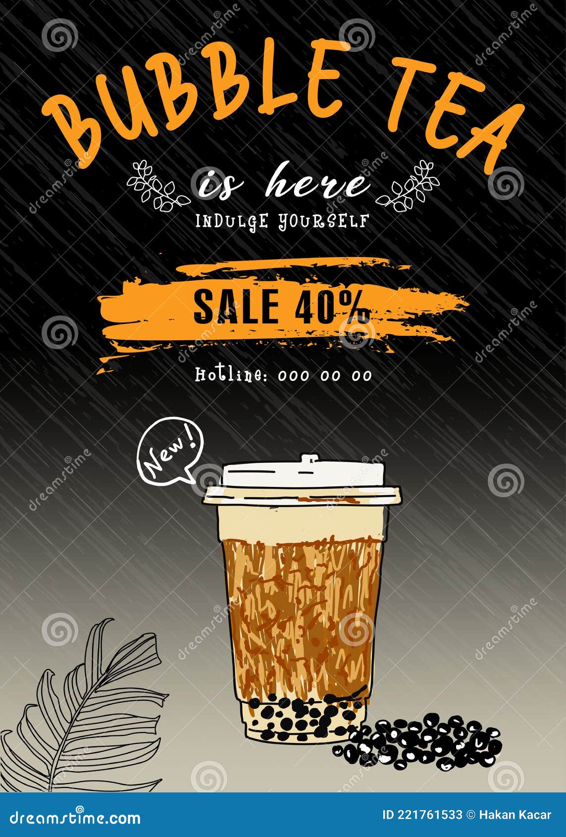 Bubble Tea Menu, Boba Drink In Different Flavors. Summer Iced Tea With ...