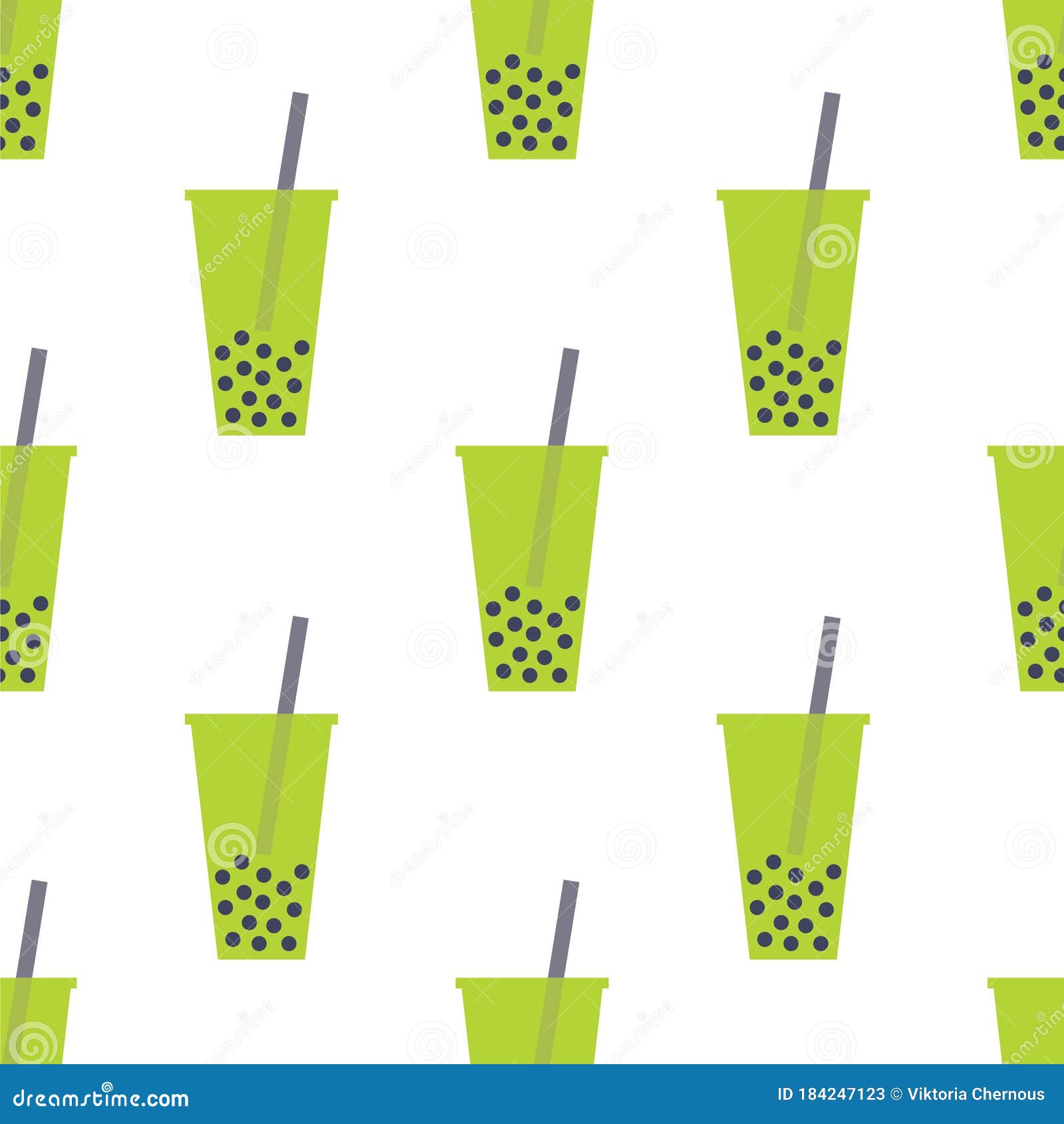 Bubble Tea Seamless Pattern, Vector Illustration Stock Illustration ...