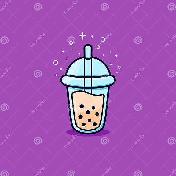Bubble Tea with Springkle Logo Cartoon Stock Vector - Illustration of ...