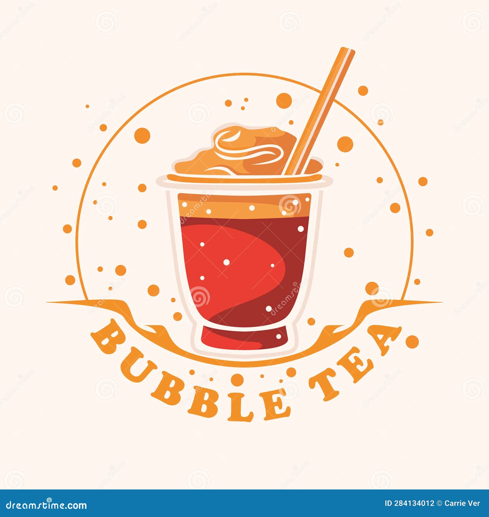 Bubble Tea Vector Logo Design. Stock Illustration - Illustration of ...