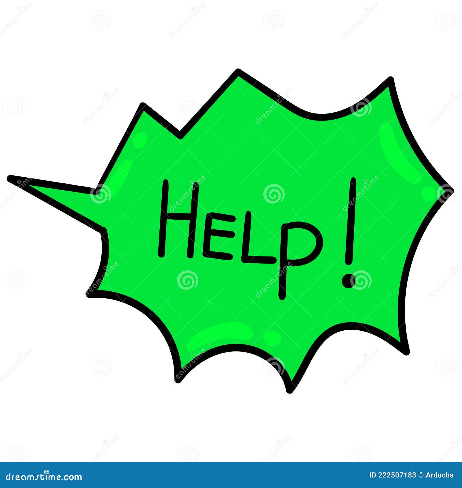 Bubble Text with the Word Ask for Help. Doodle Icon Drawing Stock ...