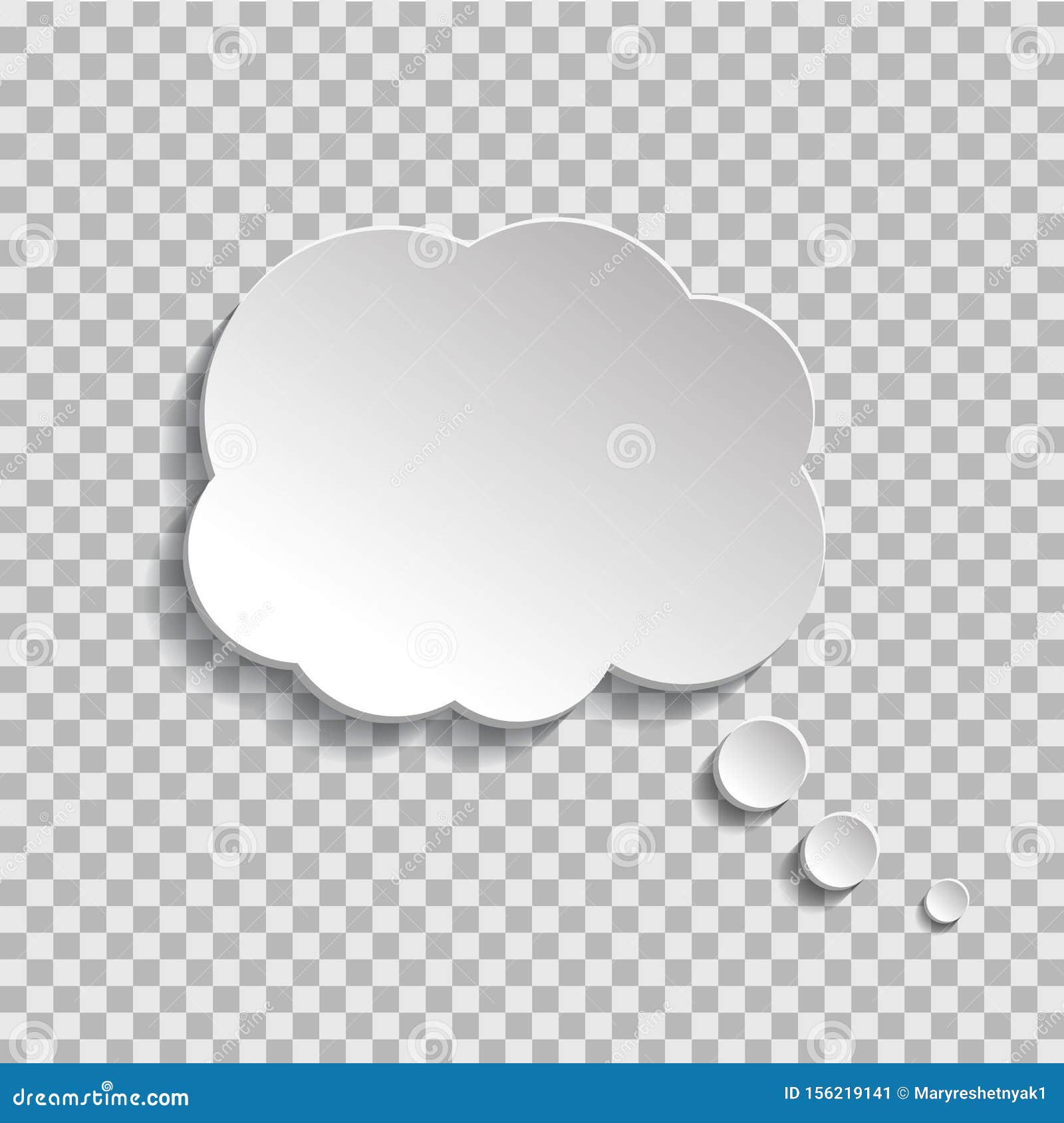 Bubble of Think on Transparent Background. Cloud Message for Text ...