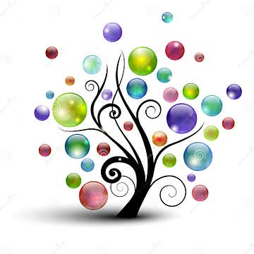Bubble tree stock vector. Illustration of paint, green - 20121080