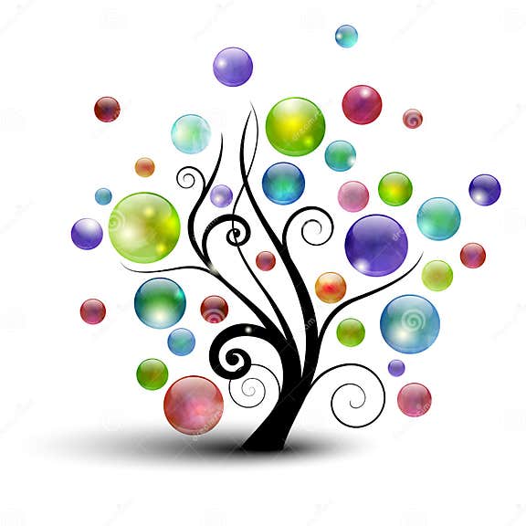 Bubble tree stock vector. Illustration of paint, green - 20121080