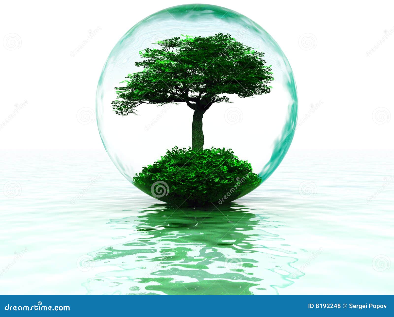 Bubble with tree stock illustration. Illustration of shiny - 8192248