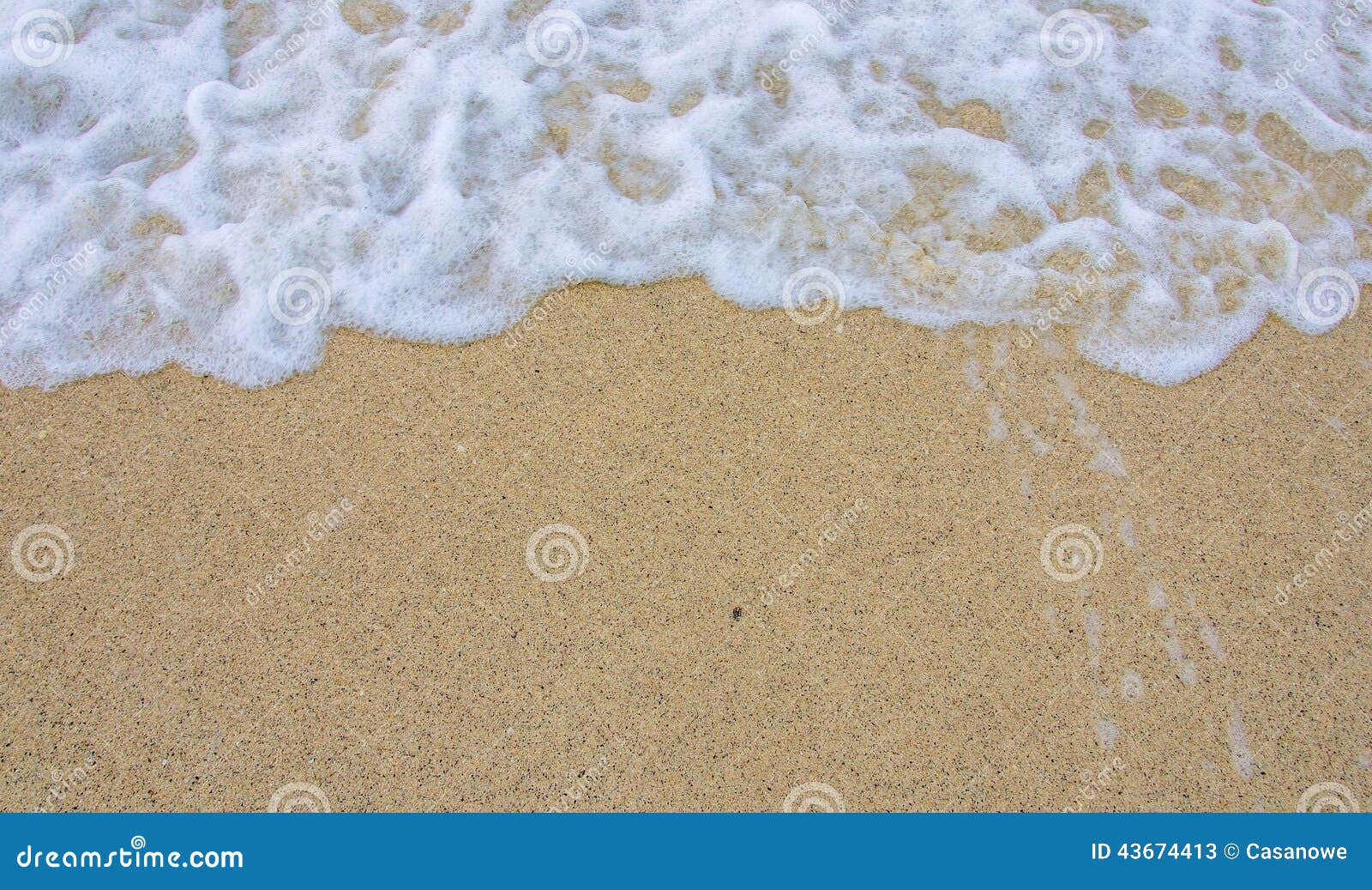 Bubble Wave of Sea on the Sandy Beach Stock Image - Image of deep ...