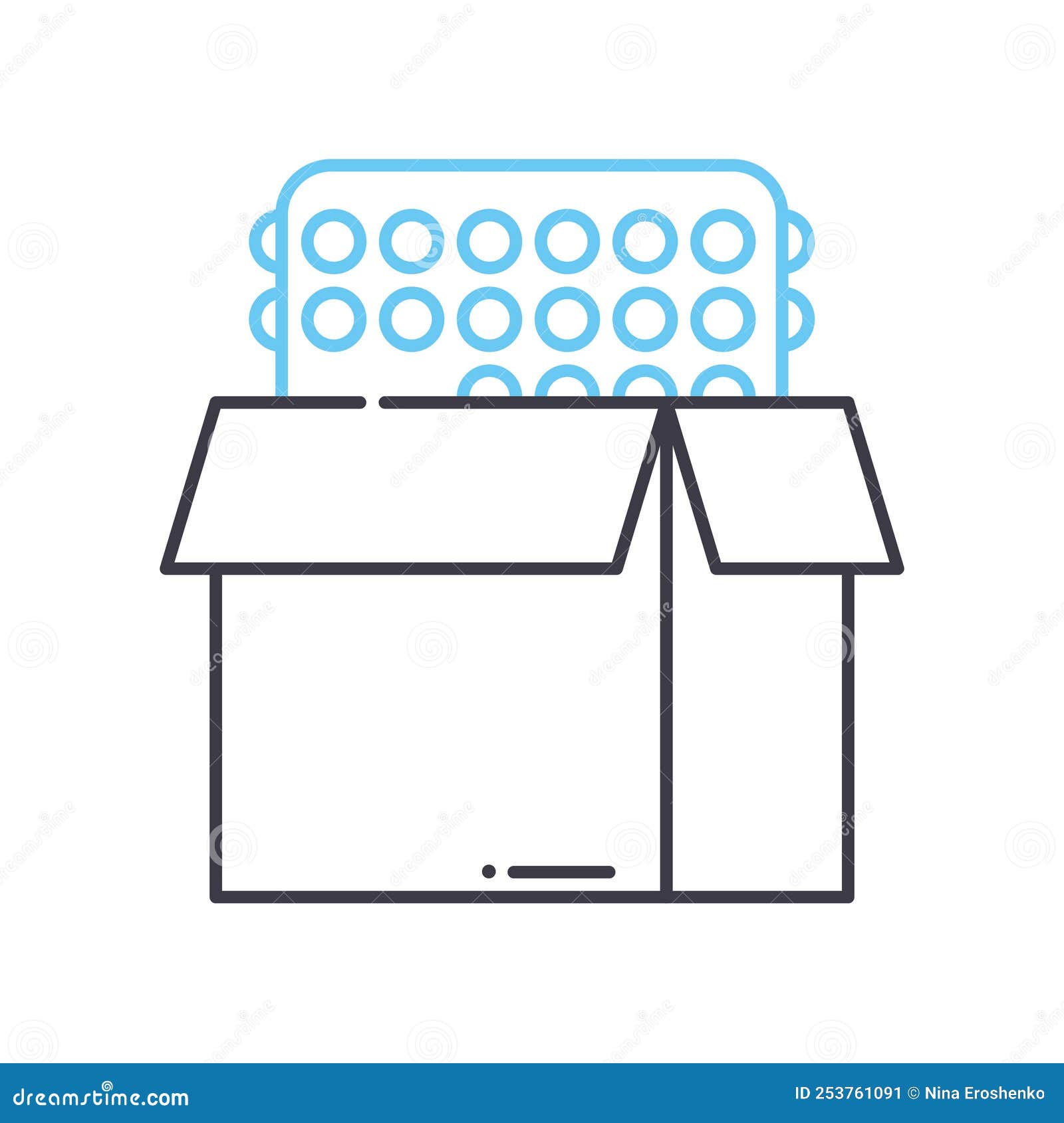 Bubble Wrap Line Icon, Outline Symbol, Vector Illustration, Concept ...