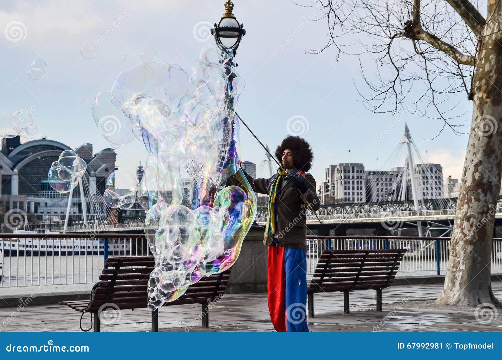 Bubbleman in London editorial photo. Image of blowing - 67992981