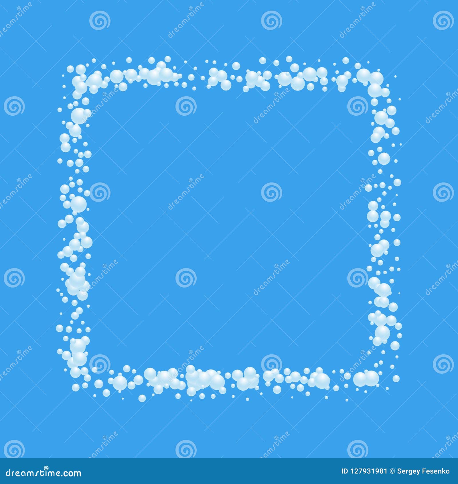 Bubbles Abstract Frame on Blue Background. Stock Vector - Illustration ...