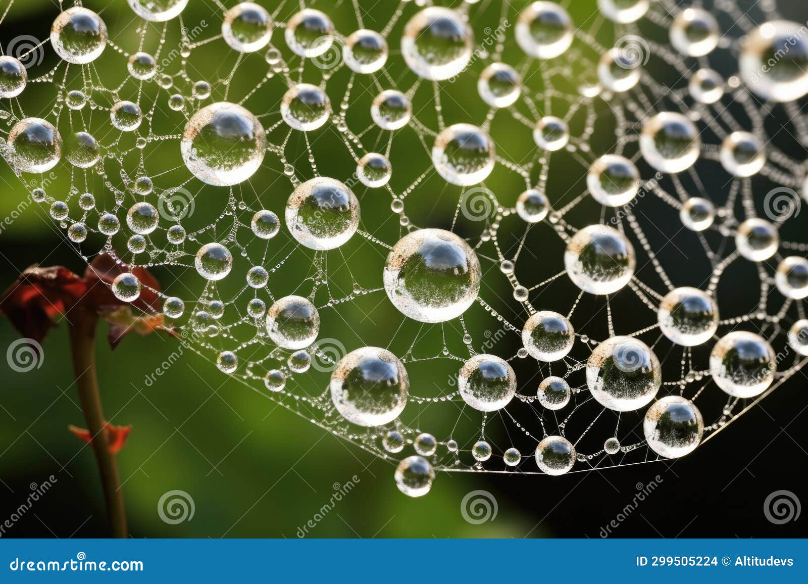 Bubbles Adhering To a Dew-covered Spider Web Stock Photo - Image of ...