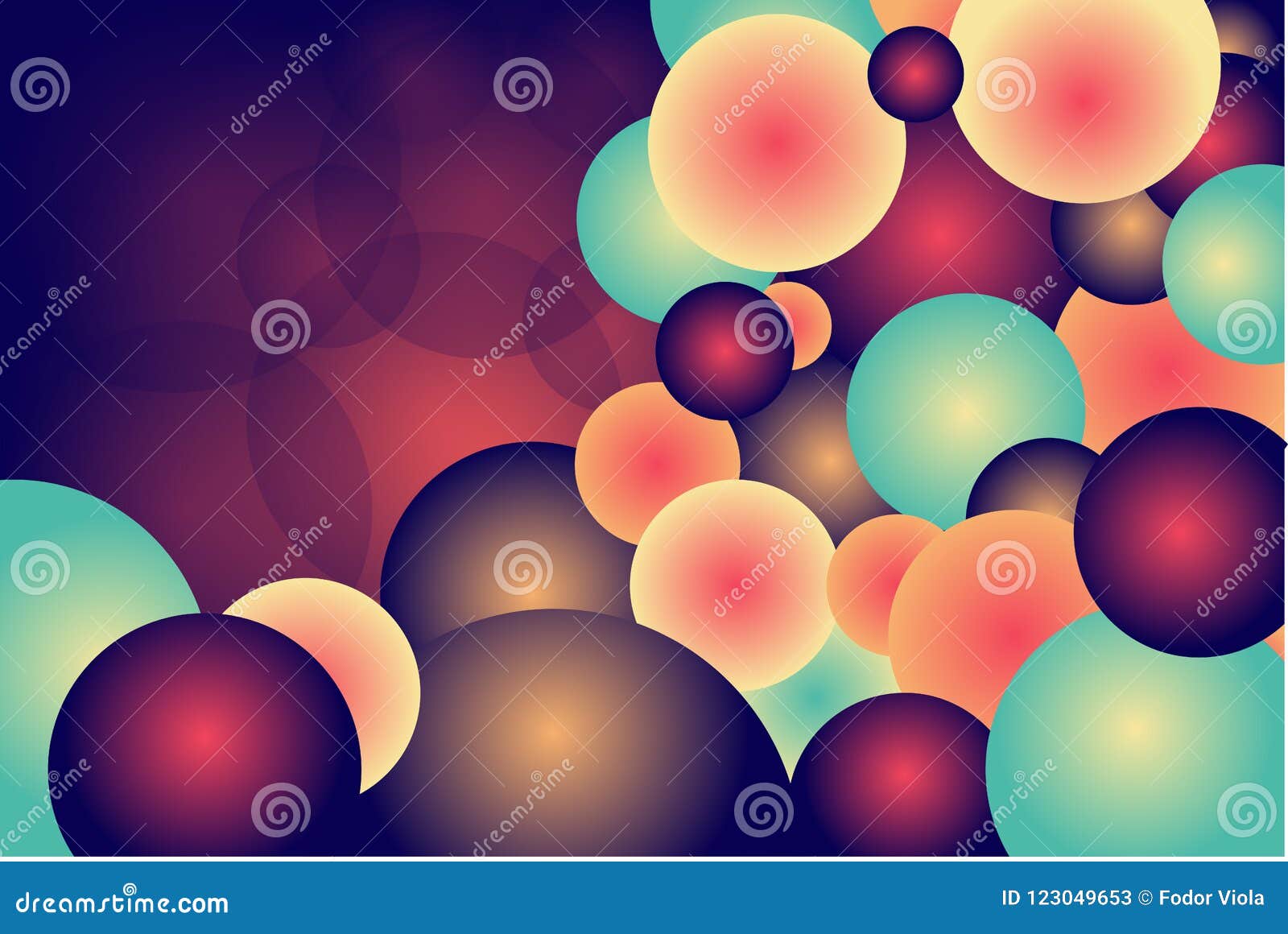 Bubbles Background. Minimal Geometric Design With Colorful Circles ...