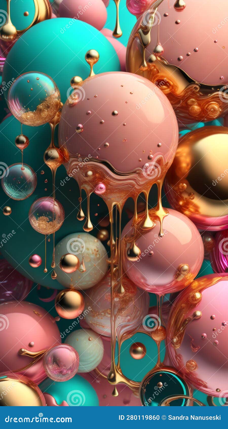 Bubbles and Balls Pastel Dripping Colors Stock Illustration ...