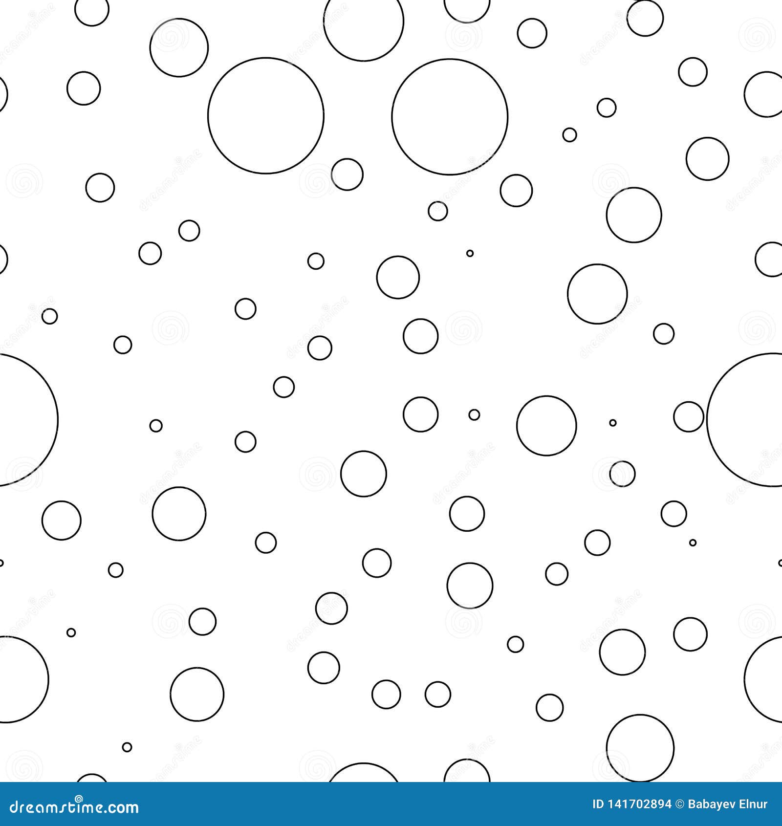Bubbles Black and White Seamless Pattern Vector Version Stock ...
