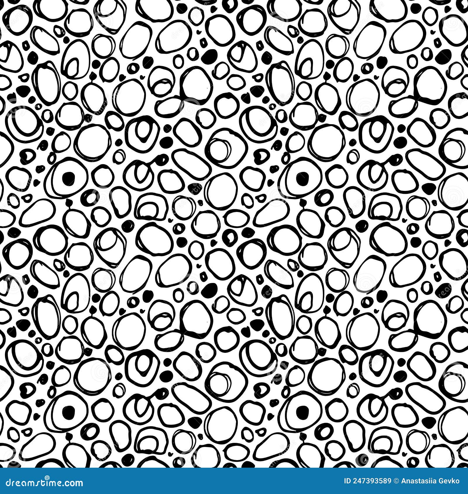Bubbles Black and White Vector Seamless Pattern. Stock Vector ...