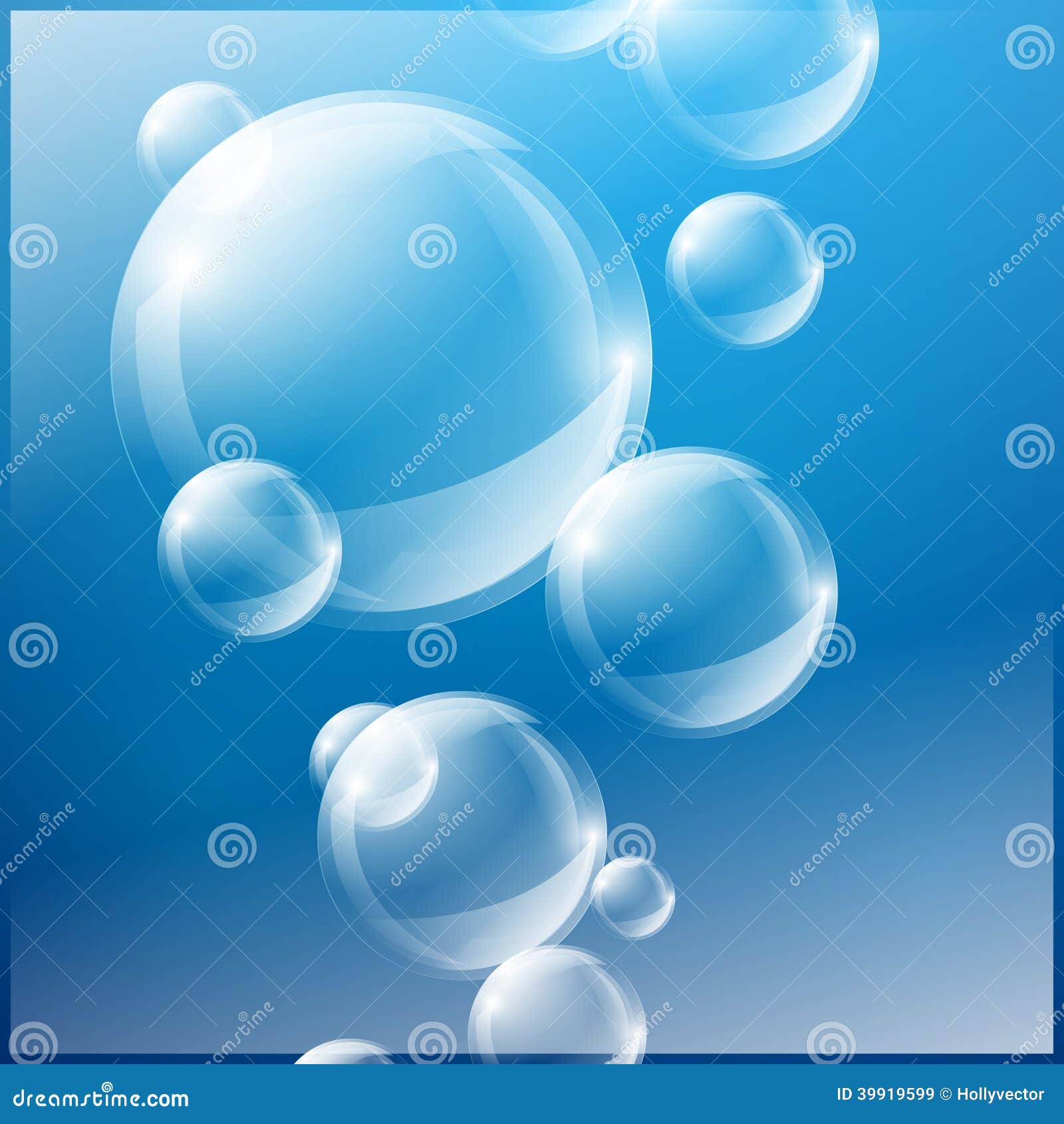Bubbles on blue background stock vector. Illustration of liquid - 39919599