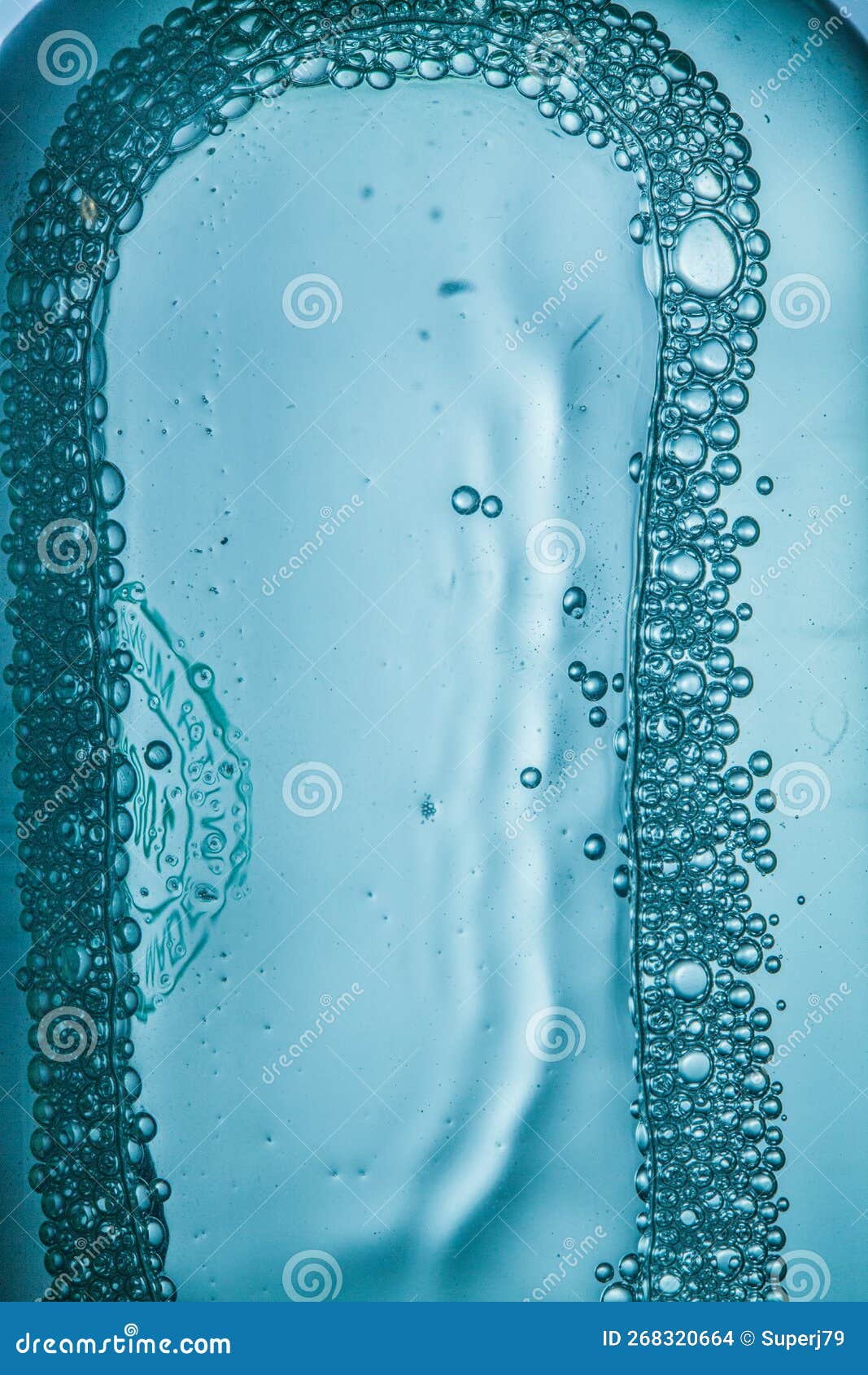 Bubbles of Blue Liquid in Various Shapes Stock Photo - Image of ...