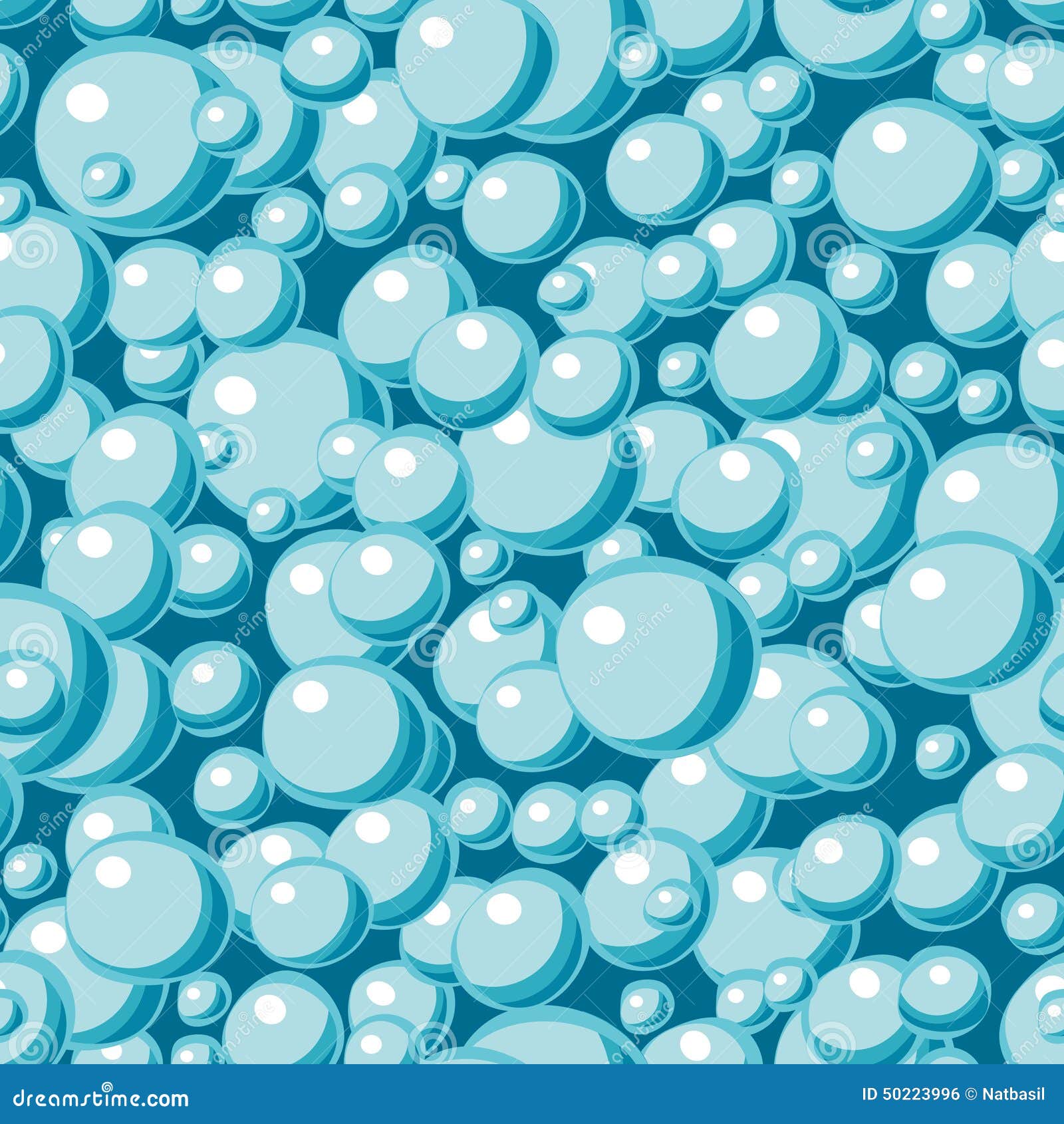 Bubbles Blue Seamless Pattern Stock Vector - Illustration of cold ...