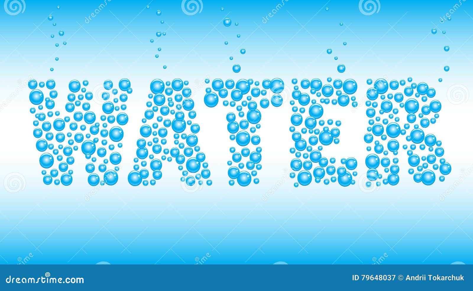 Bubbles in Blue. Water Word of Bubbles. Eps 10. Stock Vector ...